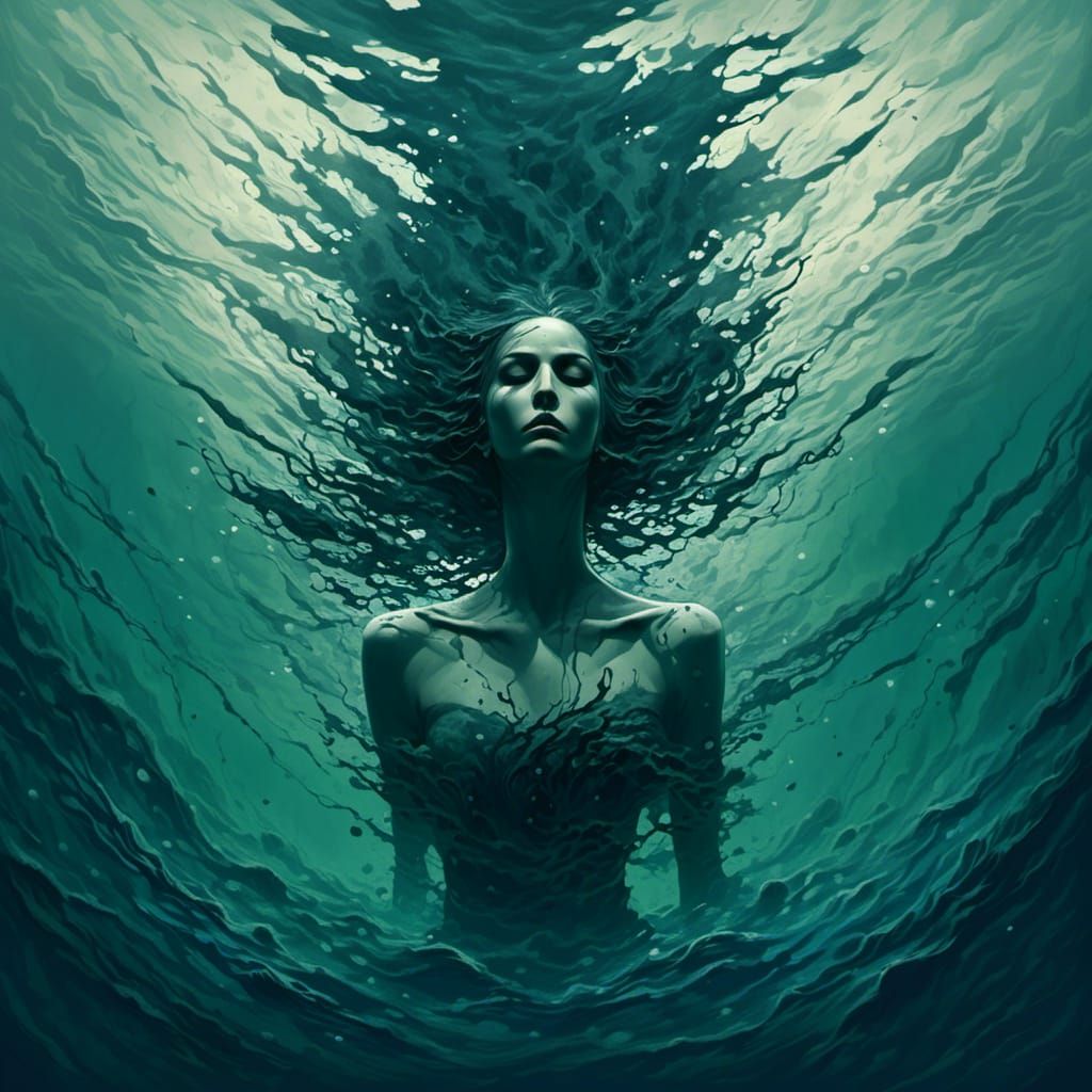 Another Drowning Woman - AI Generated Artwork - NightCafe Creator