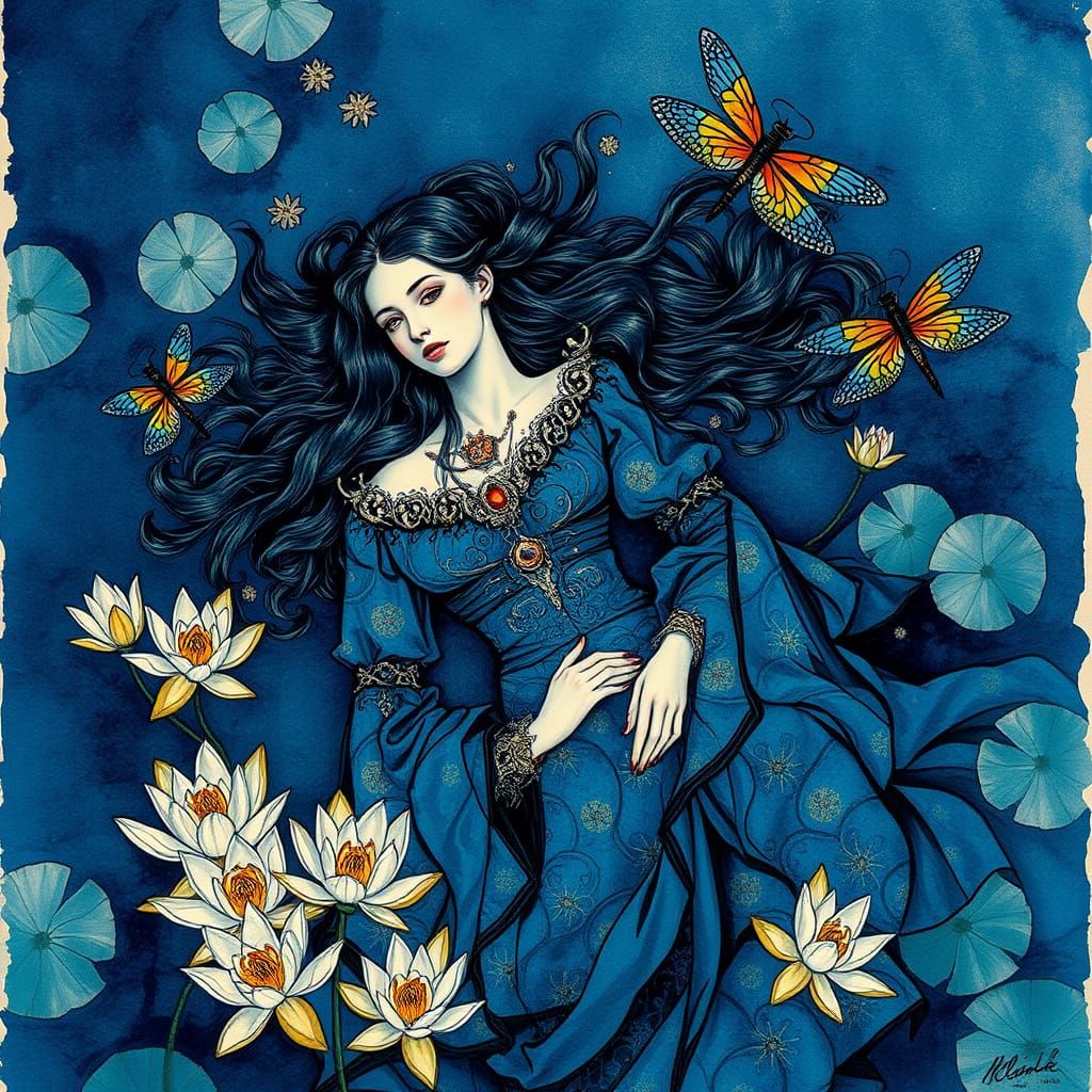 A Pre-Raphaelite Ophelia - A Pre-Raphaelite Ophelia in Baro...