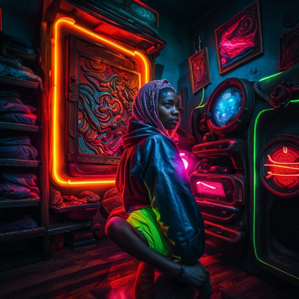 Step back, let go and trust, vibrant, radiant fluo colors with an ...