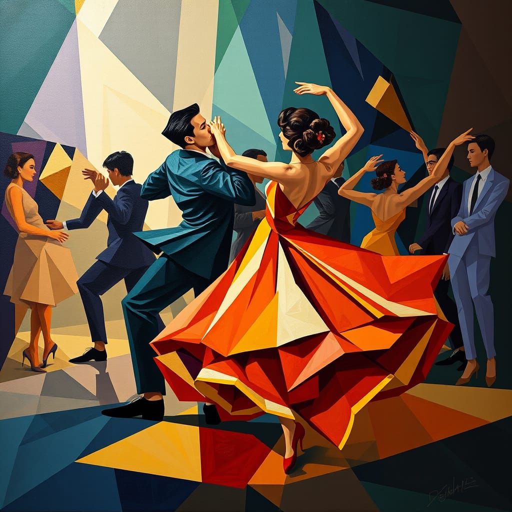 Dance - Dynamic Cubist Dance Composition