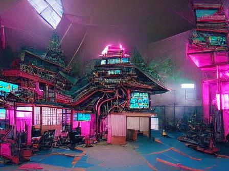 cyberpunk japanese temple - AI Generated Artwork - NightCafe Creator