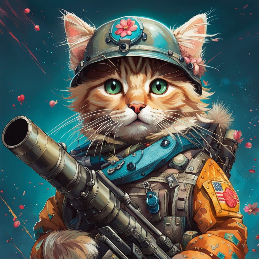 Bazooka cat - AI Generated Artwork - NightCafe Creator