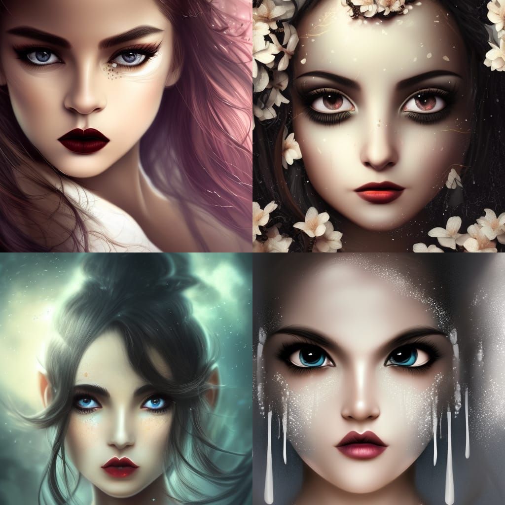 A beautiful face of girl , dark eyebrows, dark big lashes, brown lips ...