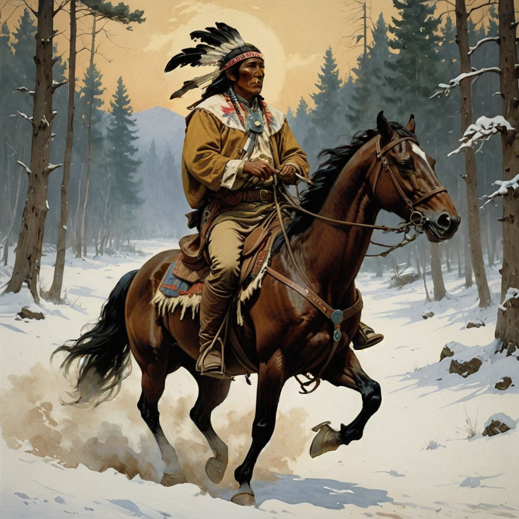 an apache indian riding a horse. - Apache Warrior on White S...