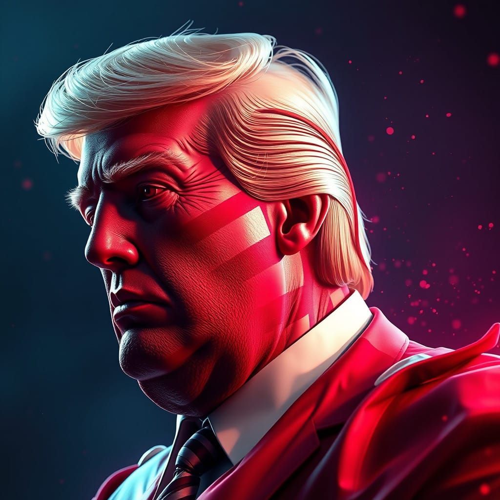 Donald Trump - Dynamic Donald Trump Robot Portrait in Triad...