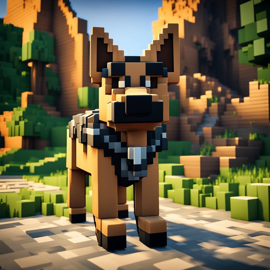 The Minecraft German Shepherd - AI Generated Artwork - NightCafe Creator