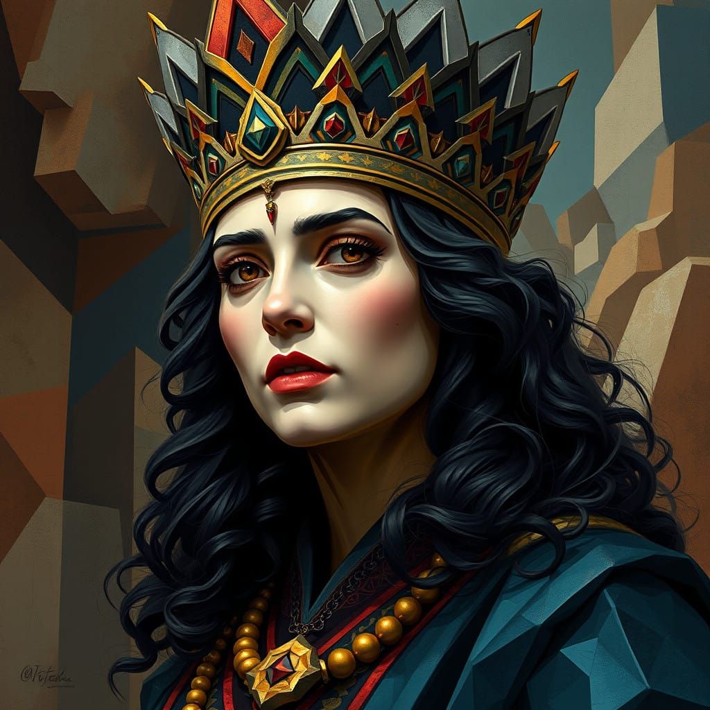 Ethereal Goddess of Wisdom in Art Deco Splendor - AI Art