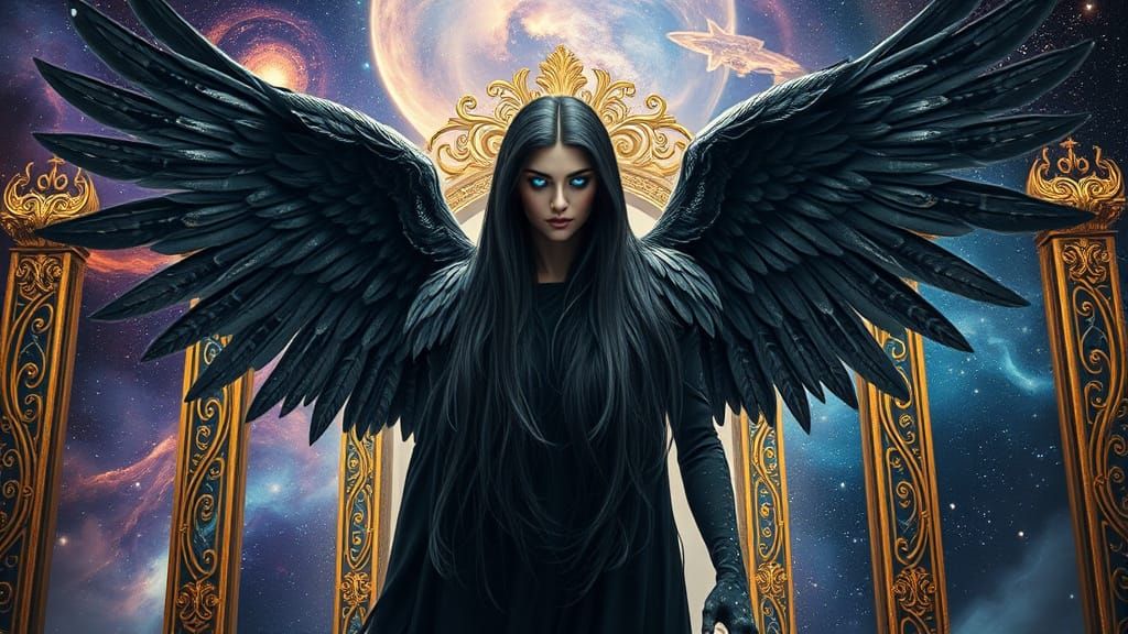 Angel - Majestic Angel Guards Heaven's Gates in Celestial Re...