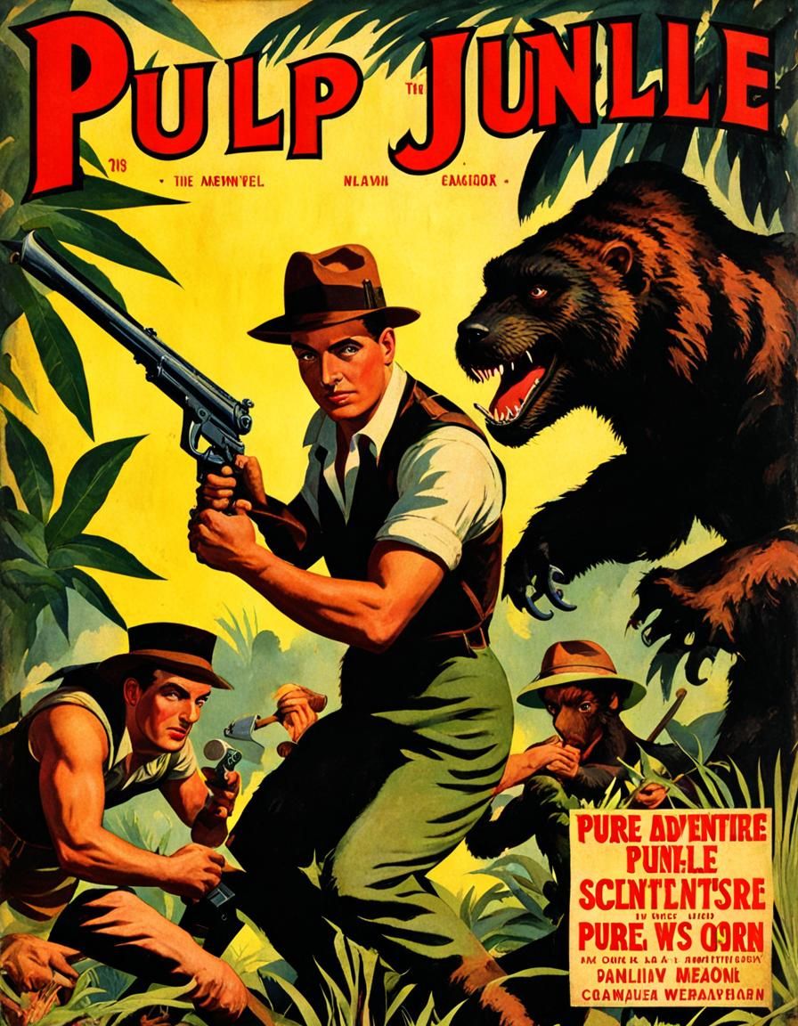Pulp Jungle Cover #19 - AI Generated Artwork - NightCafe Creator