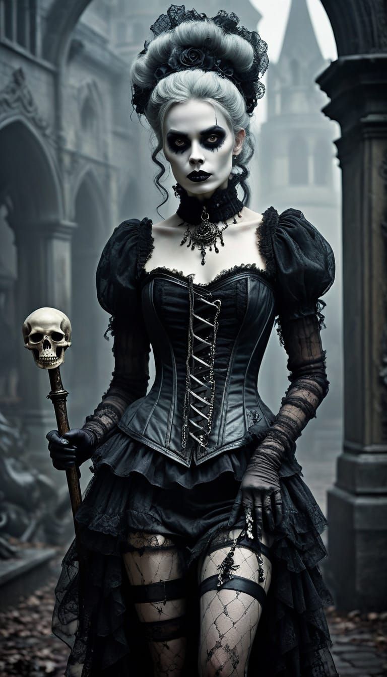 Widow Twanky as a goth - Gothic Widow Twanky in Mysterious 1...