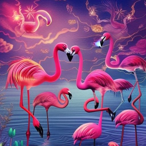 flamingos : r/nightcafe