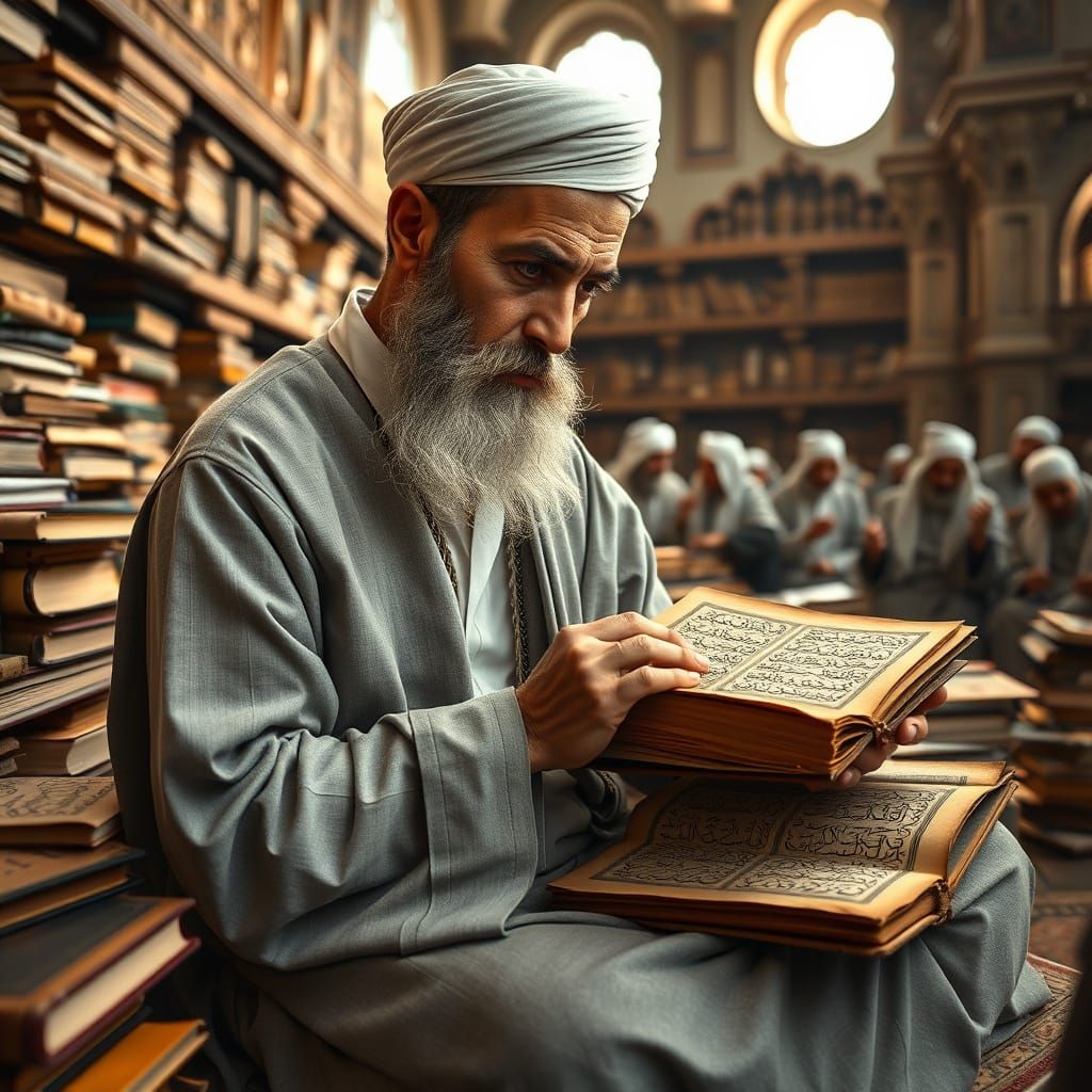 Contemplative Shaykh in Traditional Attire - AI Art