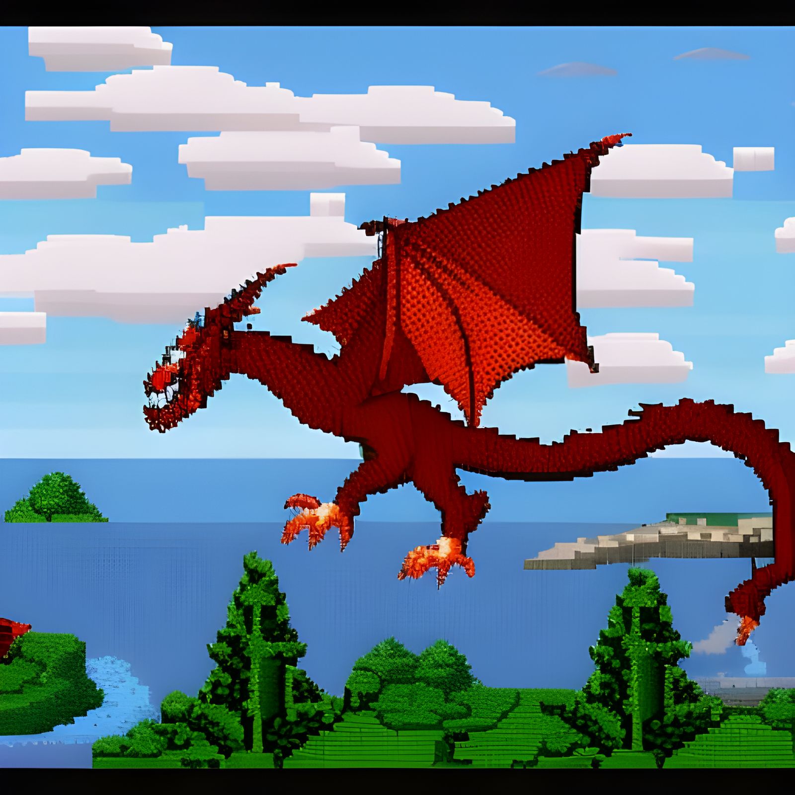 Old school 8bit gaming dragon - AI Generated Artwork - NightCafe Creator