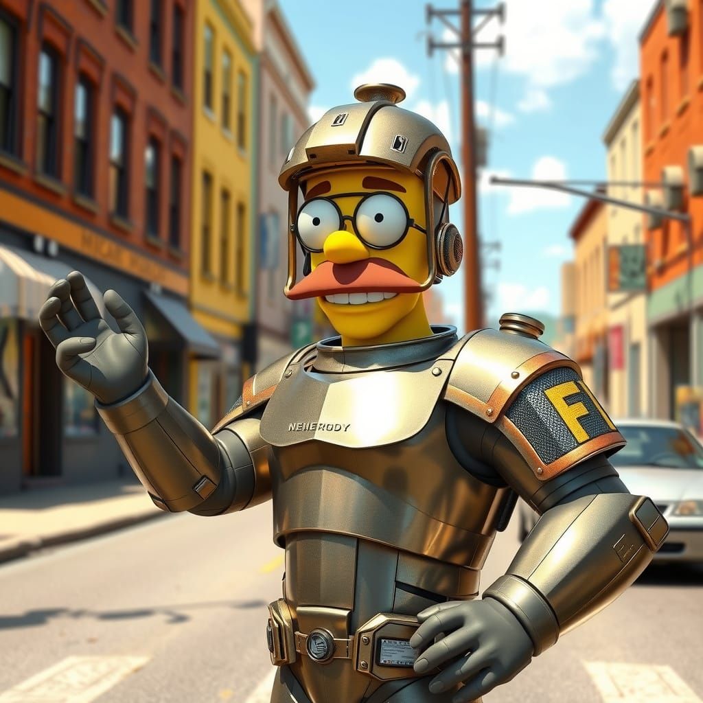 Ned Flanders in Enclave Power Armor - AI Art