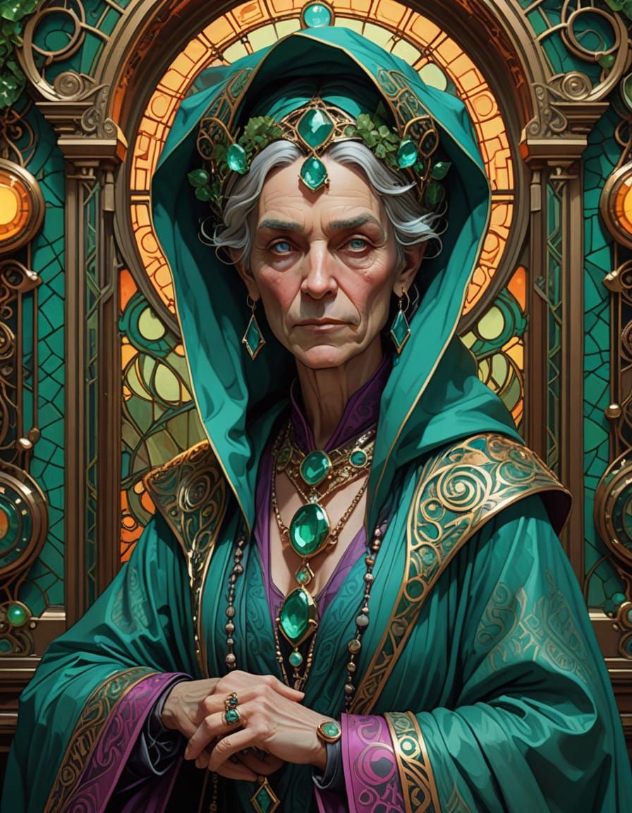 Agnostic Pop Art Hag in Tetradic Colors - AI Art