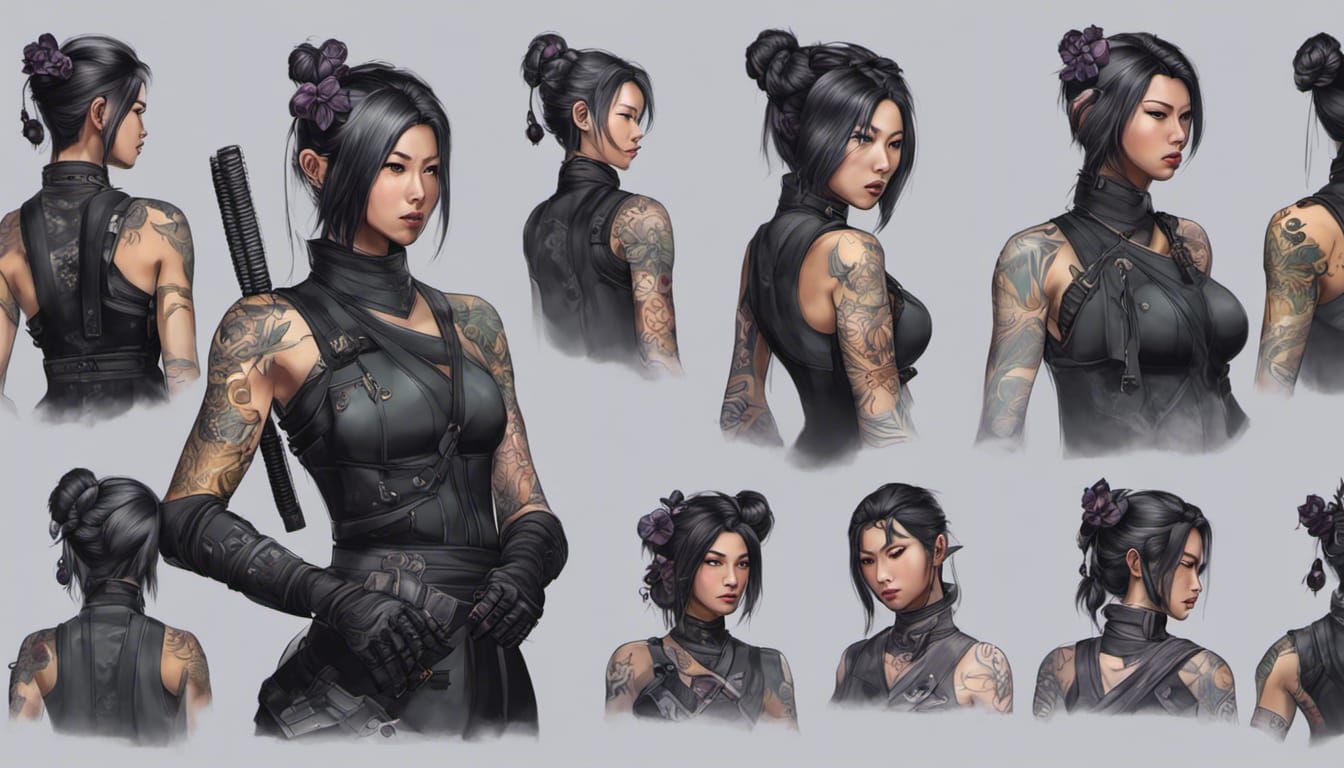 Black Orchid Character Design Sheet - AI Generated Artwork - NightCafe ...