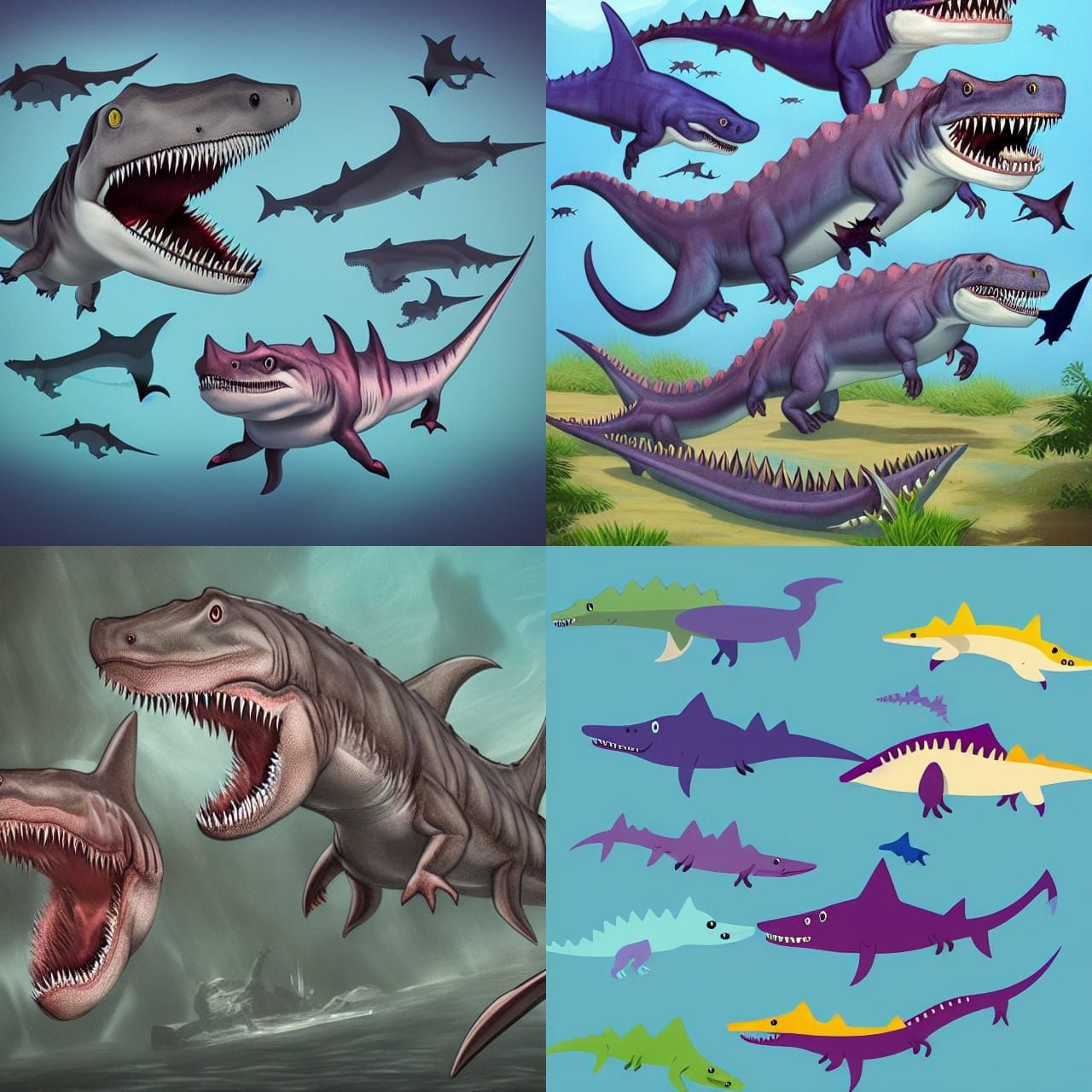 dinosaur sharks - AI Generated Artwork - NightCafe Creator