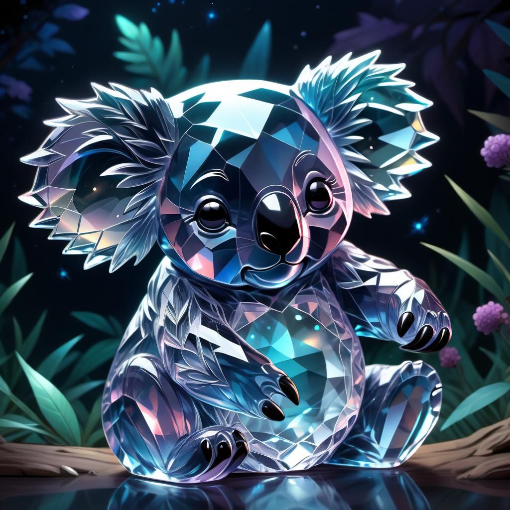 A mystical crystal koala - AI Generated Artwork - NightCafe Creator