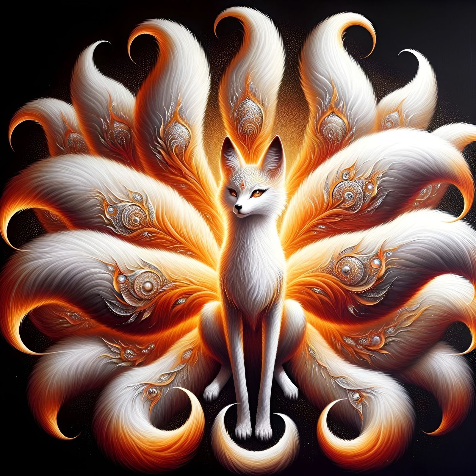 Glowing Kitsune - AI Generated Artwork - NightCafe Creator