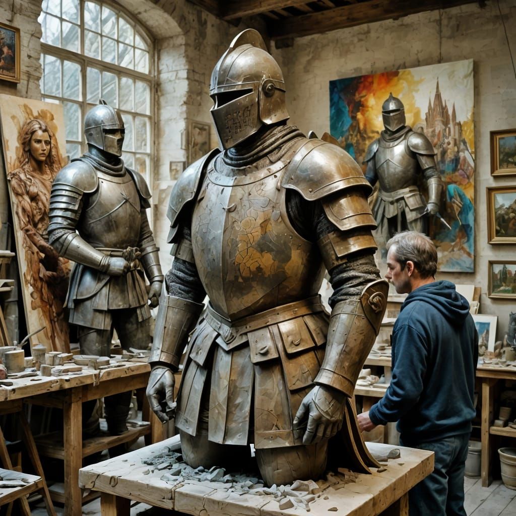clay medieval knight - Medieval Knight Sculpture in Clay