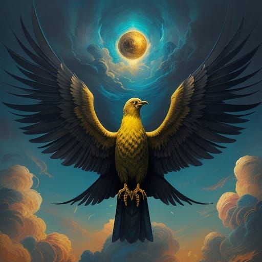 Bird of God - Majestic Bird of Light in Cosmic Dance