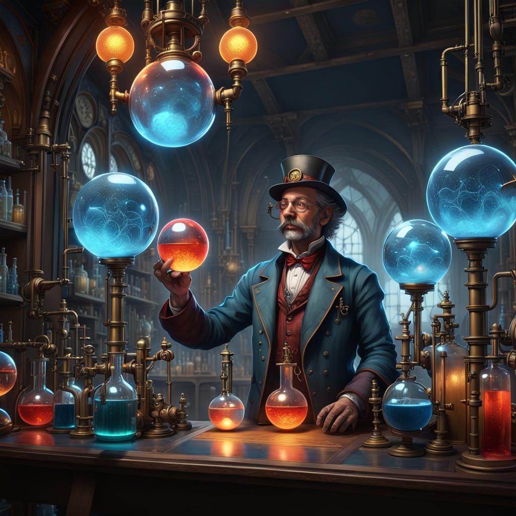 Steam punk magic and scientist - AI Generated Artwork - NightCafe Creator