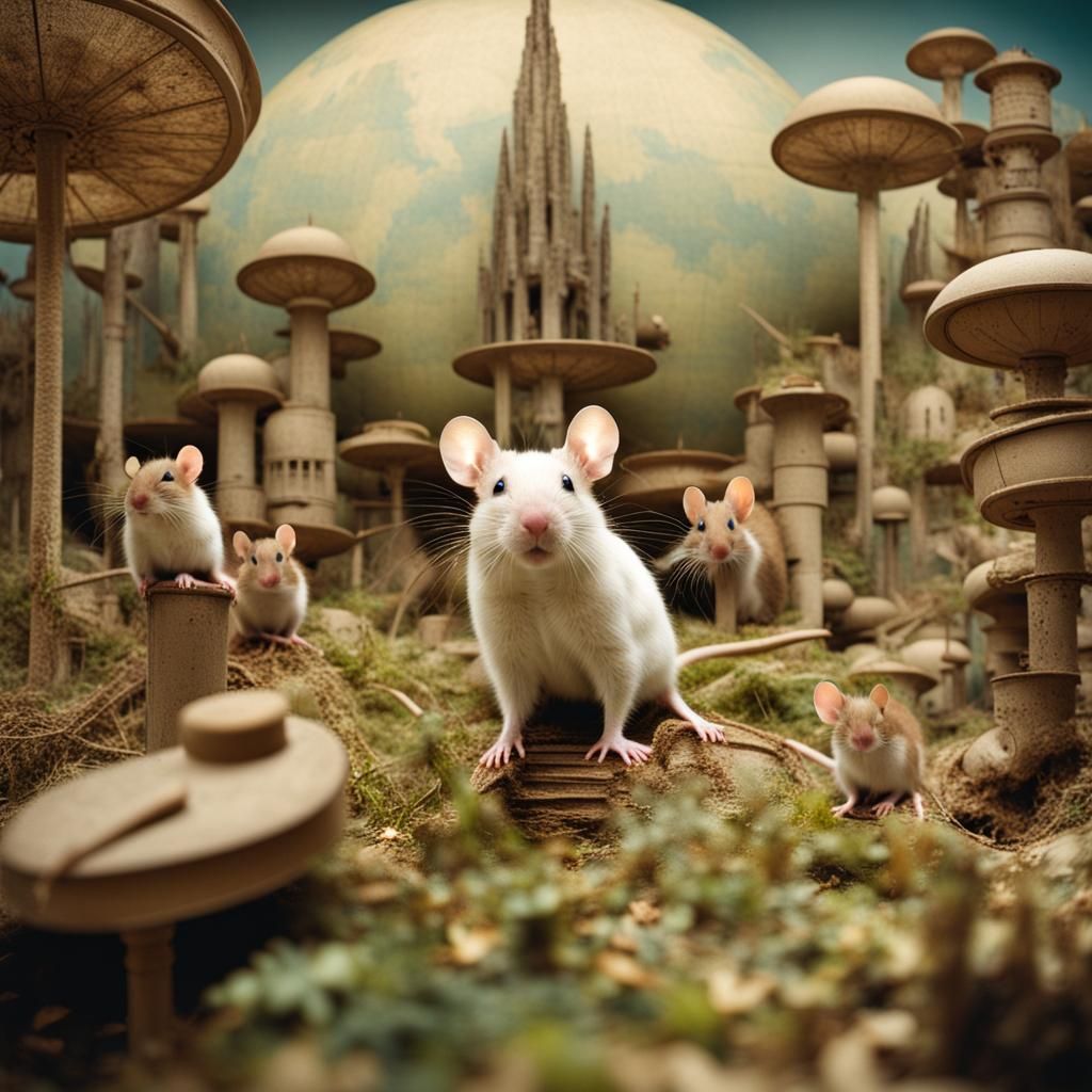 Photograph, Utopian World with mice in it - AI Generated Artwork ...