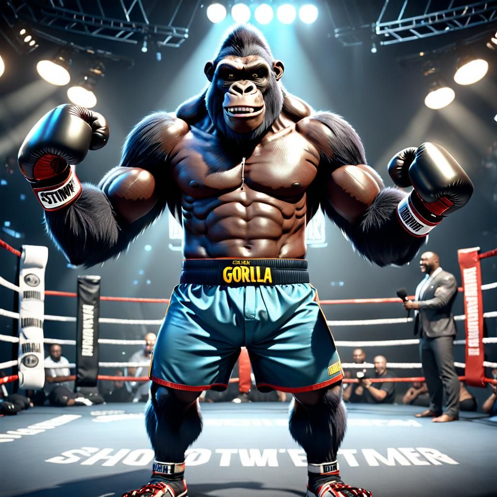The boxer gorilla. - AI Generated Artwork - NightCafe Creator