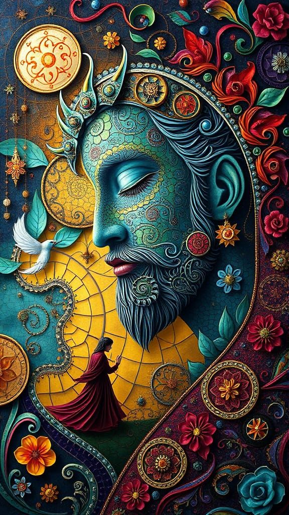 Once Upon a Time Moebius complementary colors deep color qajar art ...