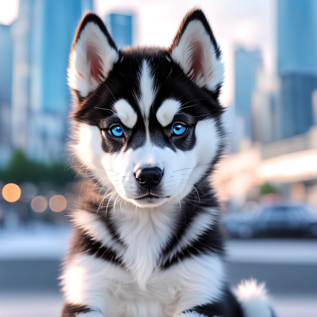 Cute Husky - AI Generated Artwork - NightCafe Creator