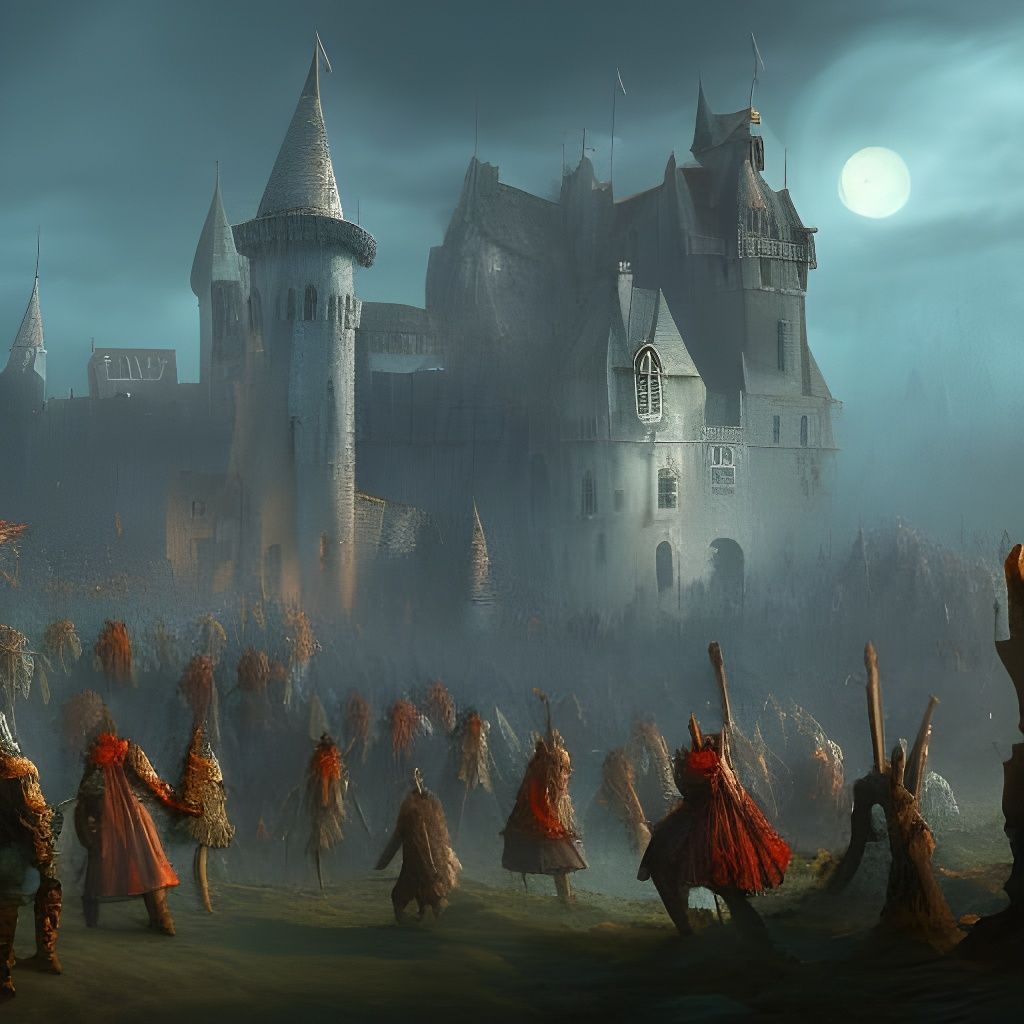 Medieval village with horde of zombies coming over the hill - AI Generated Artwork - NightCafe ...