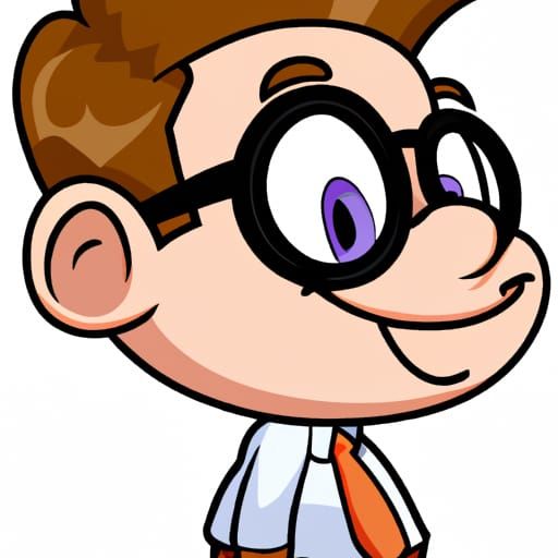 A nerd boy side view cartoon - AI Generated Artwork - NightCafe Creator