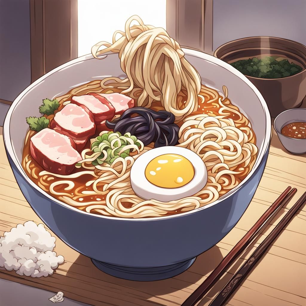 ramen in a bowl - AI Generated Artwork - NightCafe Creator