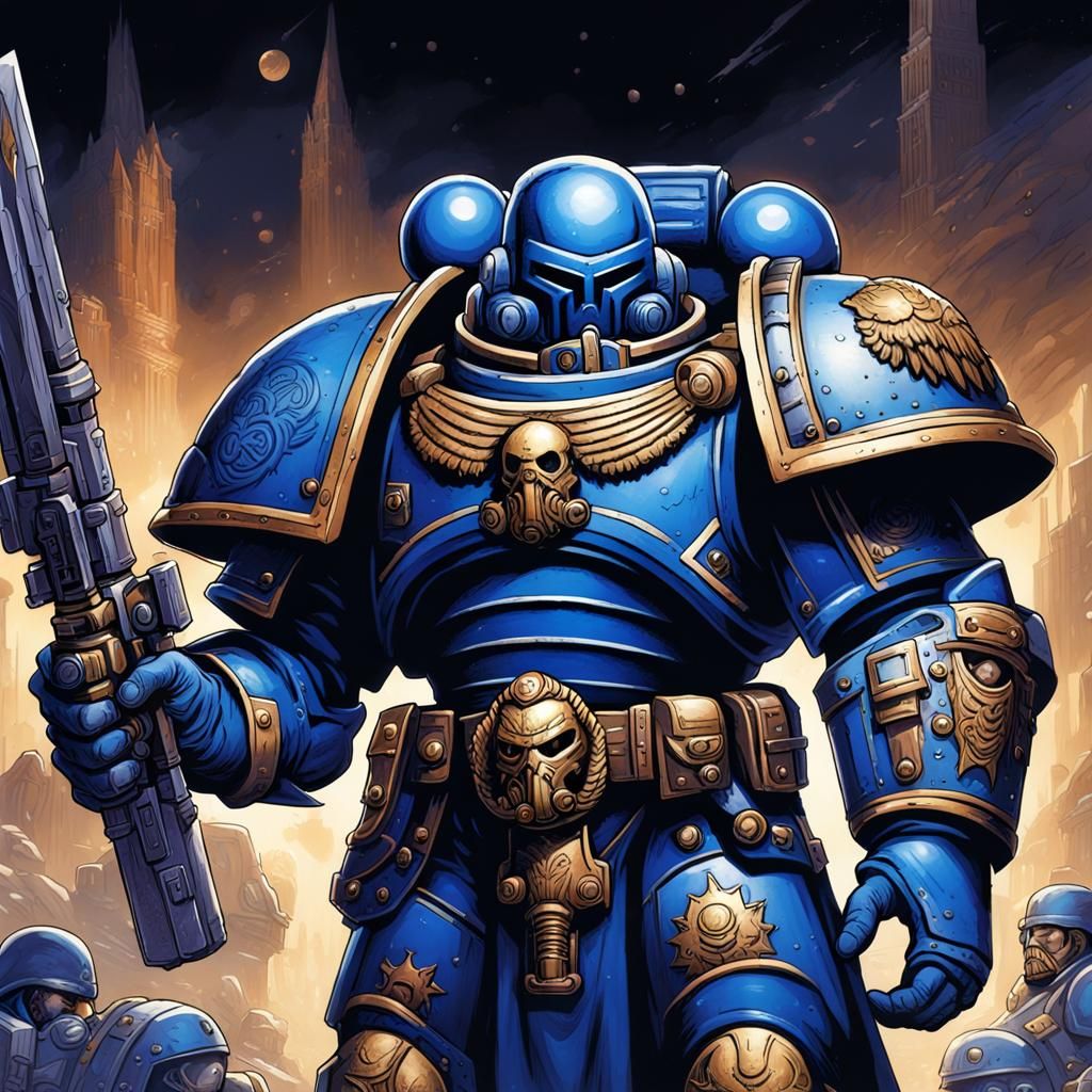 Ultramarine champion - AI Generated Artwork - NightCafe Creator