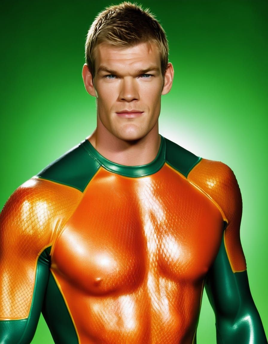 Portrait of actor Alan Ritchson as Aquaman in the Smallville tv series ...