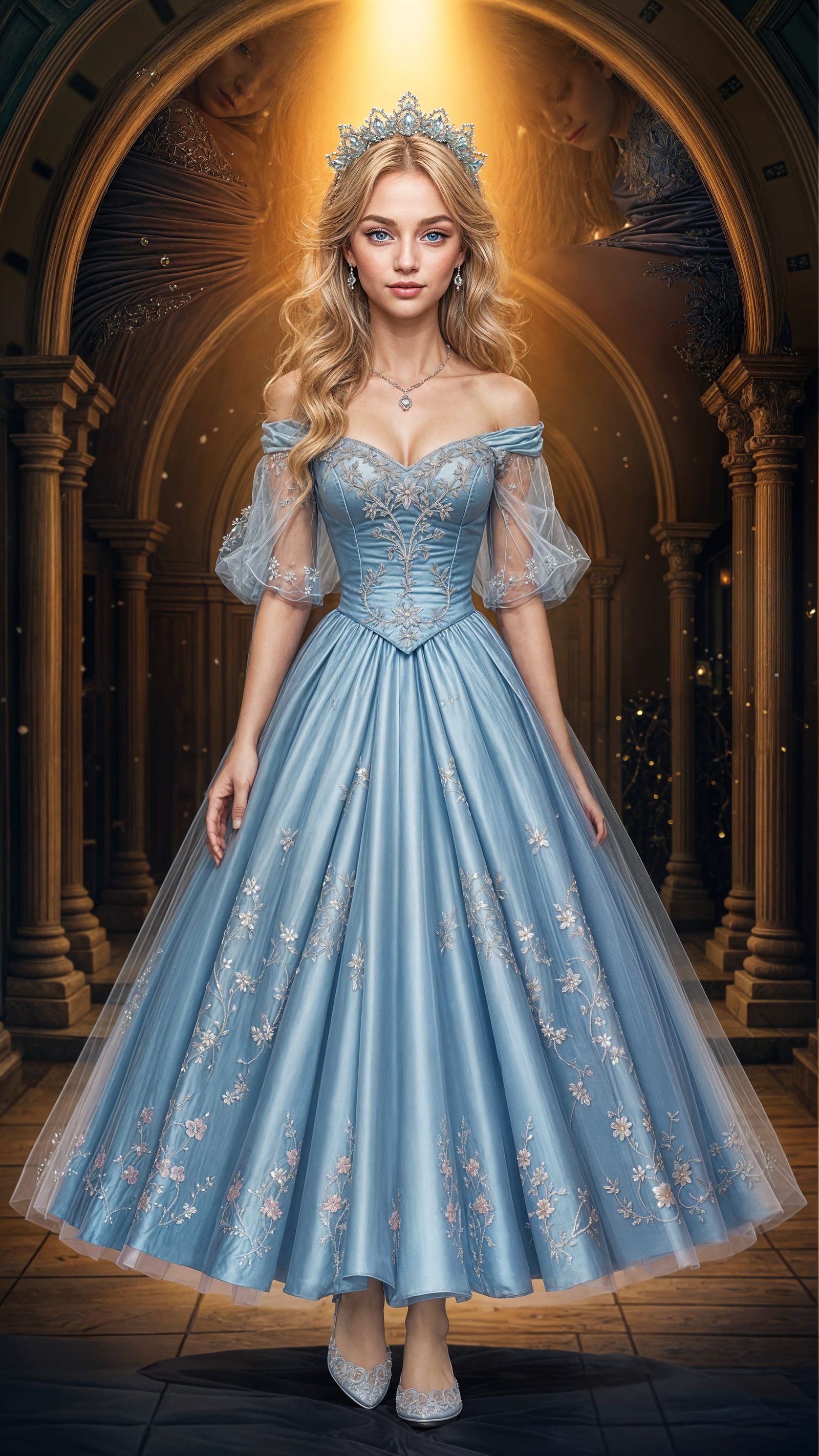 Cinderella Reimagined - Ethereal Princess in Pale Blue Gown