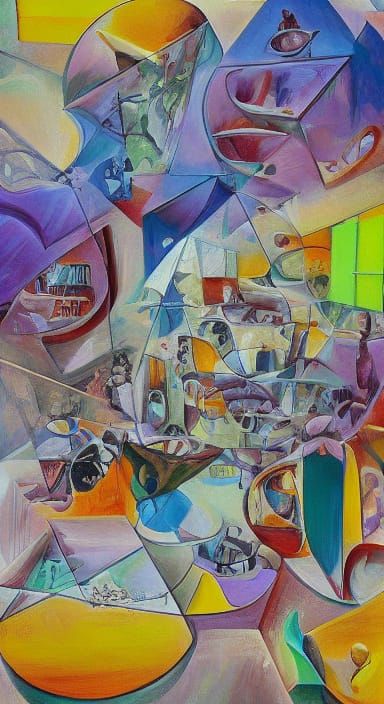 A psychedelic scene taking inspiration from pre-1912 surrealist and ...