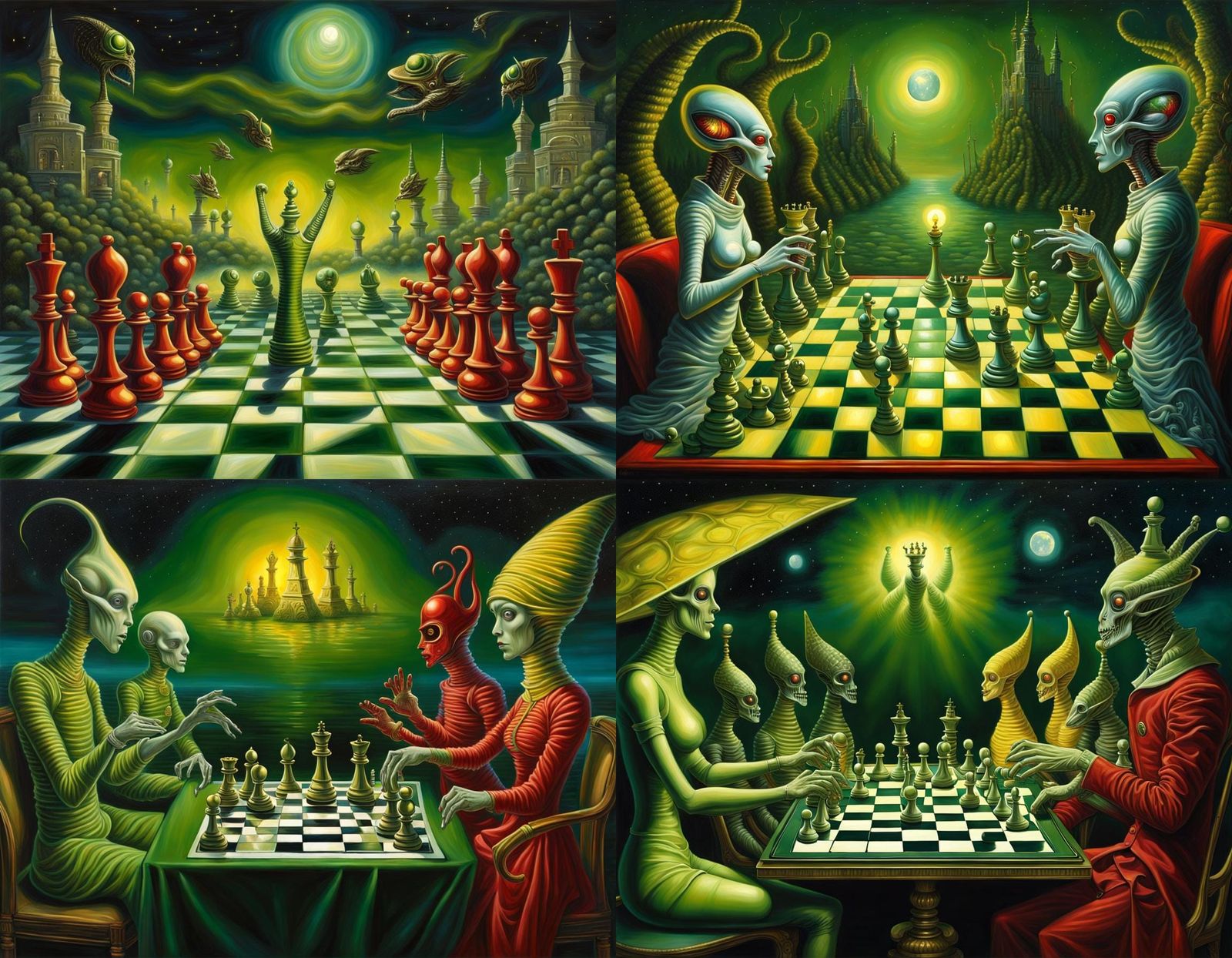 Alien Chess Game - AI Generated Artwork - NightCafe Creator