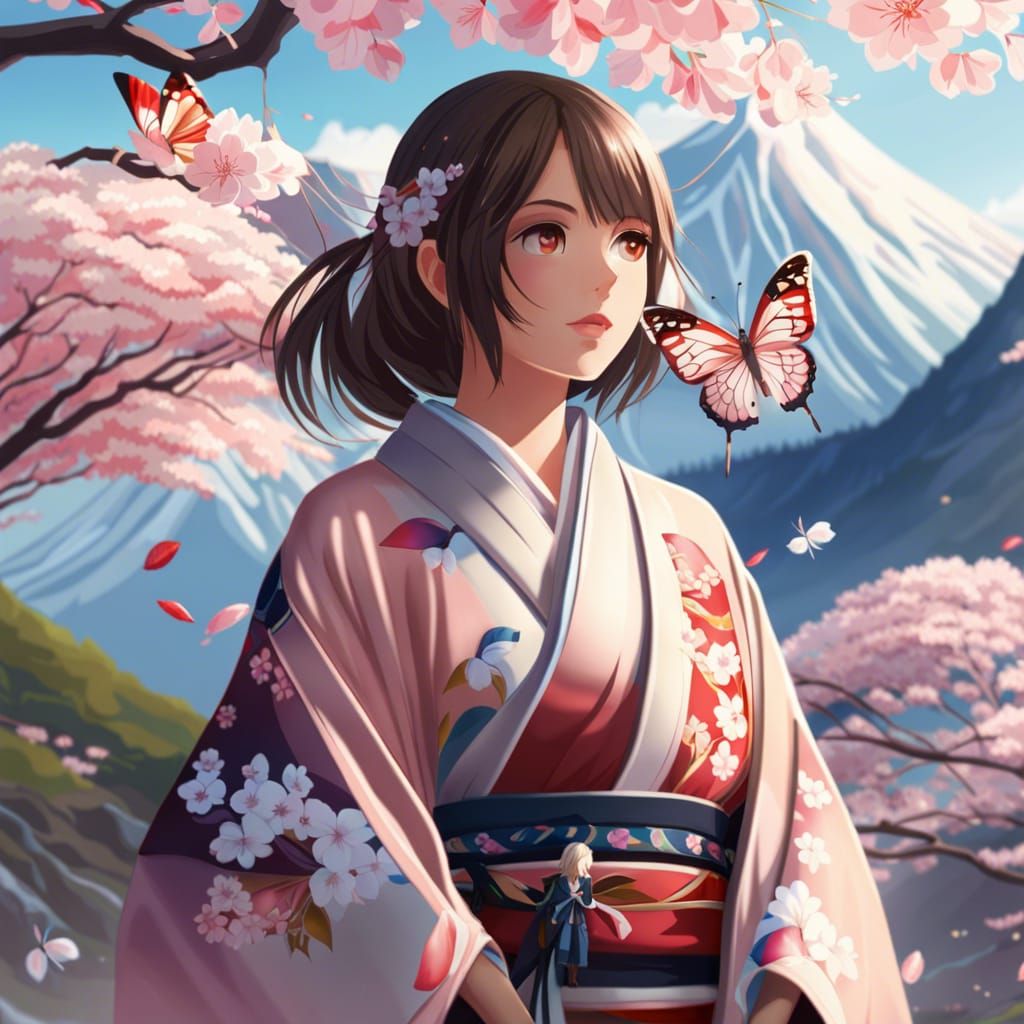 Kimono girl - AI Generated Artwork - NightCafe Creator