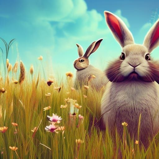 Surreal bunny rabbits - AI Generated Artwork - NightCafe Creator