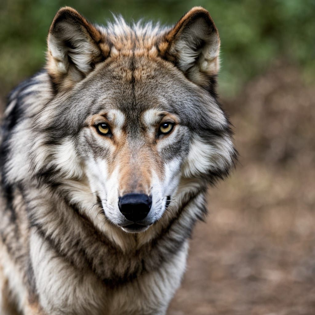 Wolf looking at the viewer - Intense Wolf Portrait in the Wi...
