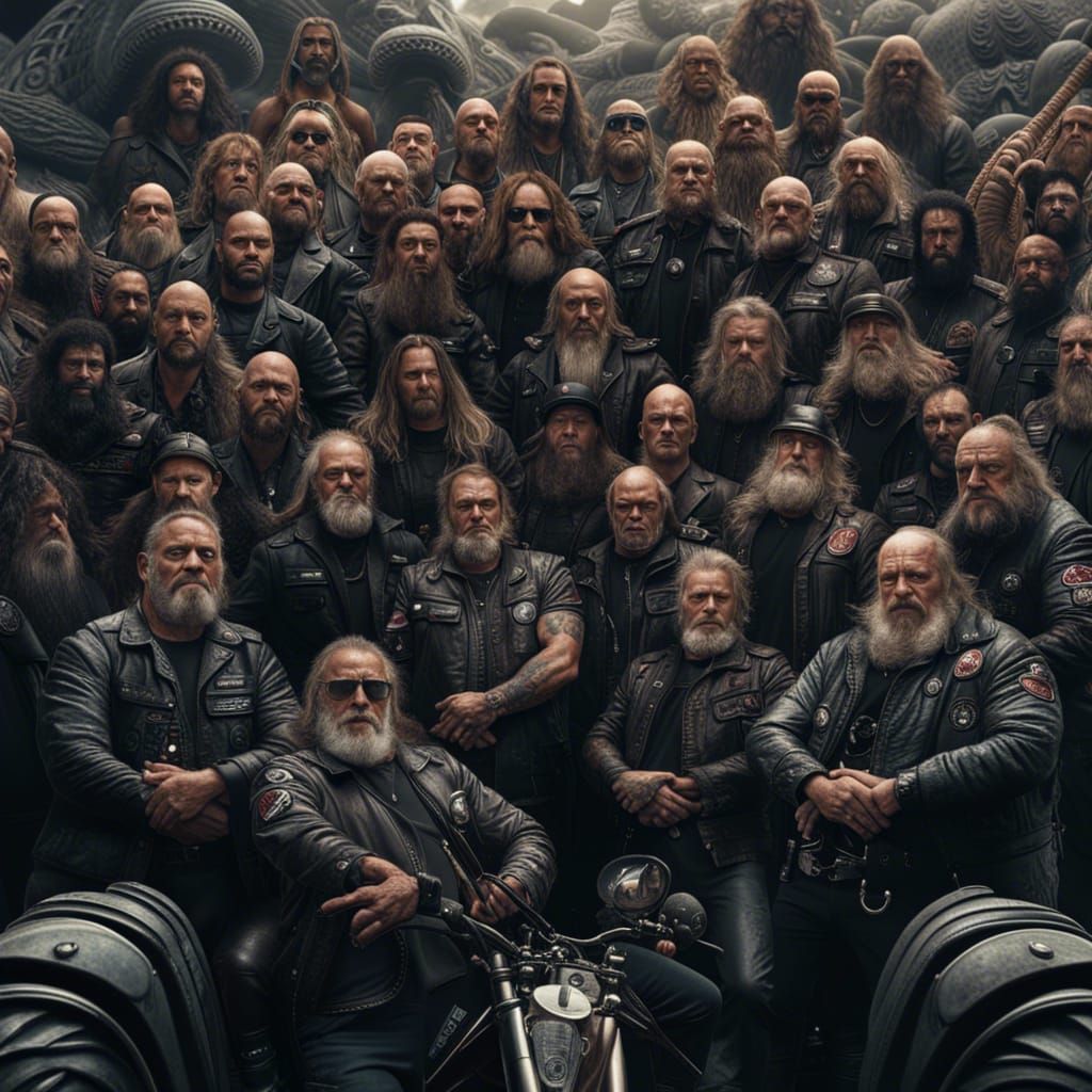 Hells Angels aliens gang. - AI Generated Artwork - NightCafe Creator