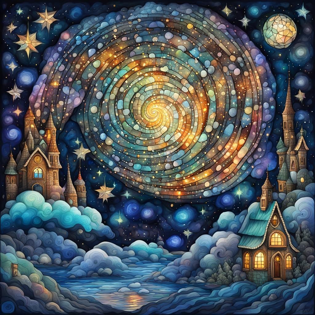 Celestial Spiral - AI Generated Artwork - NightCafe Creator