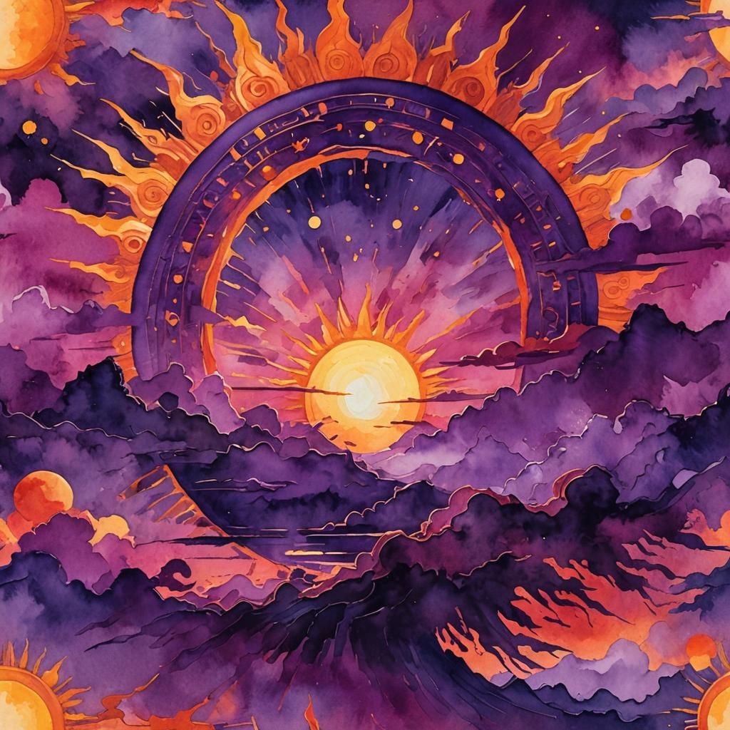 a beautify ornate purple sun set - AI Generated Artwork - NightCafe Creator