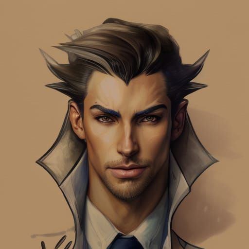 water color style drawing of Handsome male magician - AI Generated ...