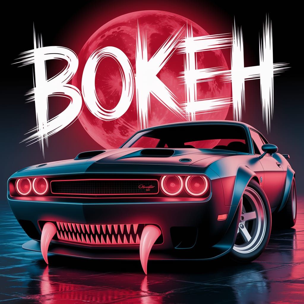 Demonic Muscle Car in Dark Fantasy Style - AI Art