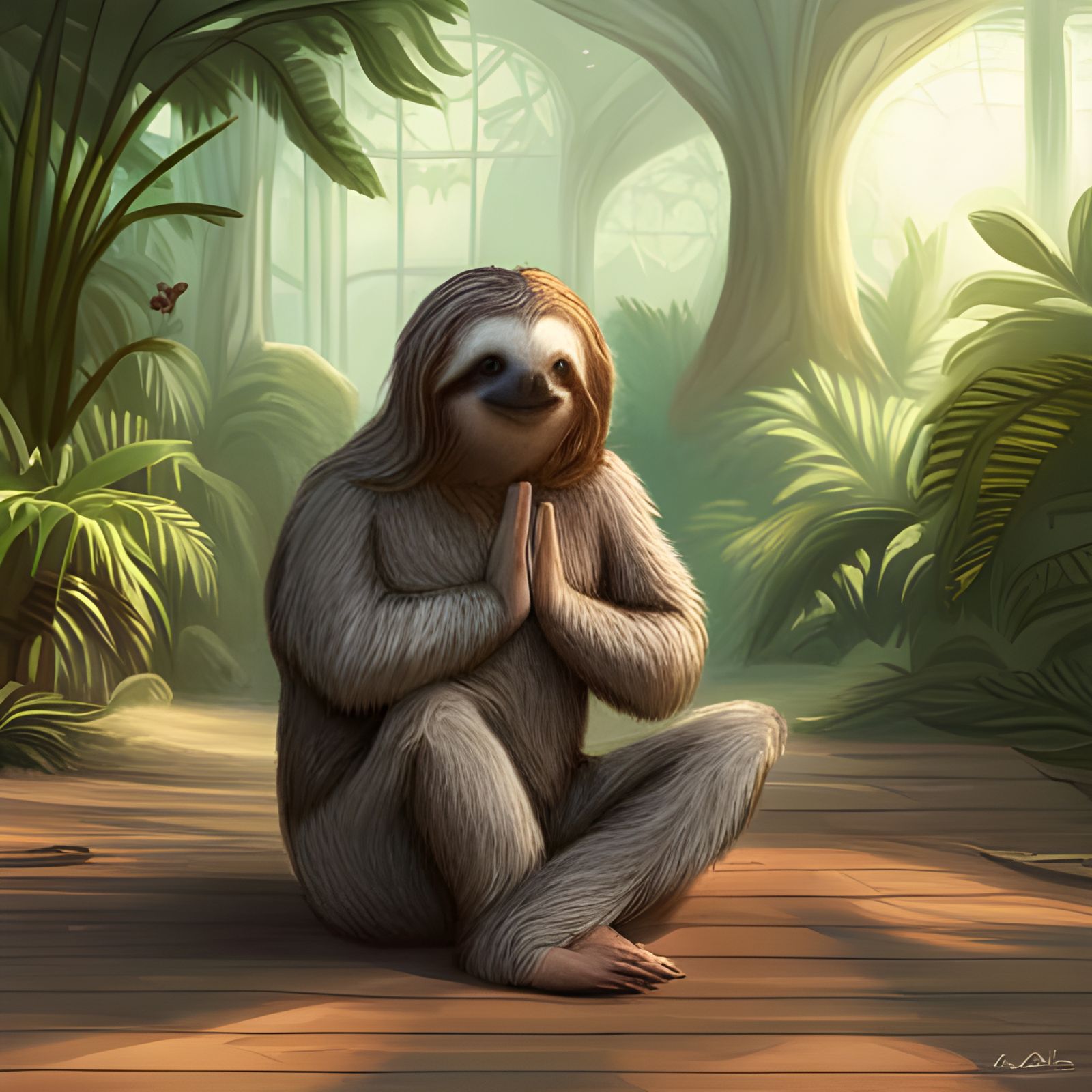 Sloth Wisdom - AI Generated Artwork - NightCafe Creator
