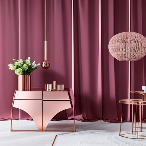 Luxurious wine red loft Apartment with wine red walls with Rosy pink ...