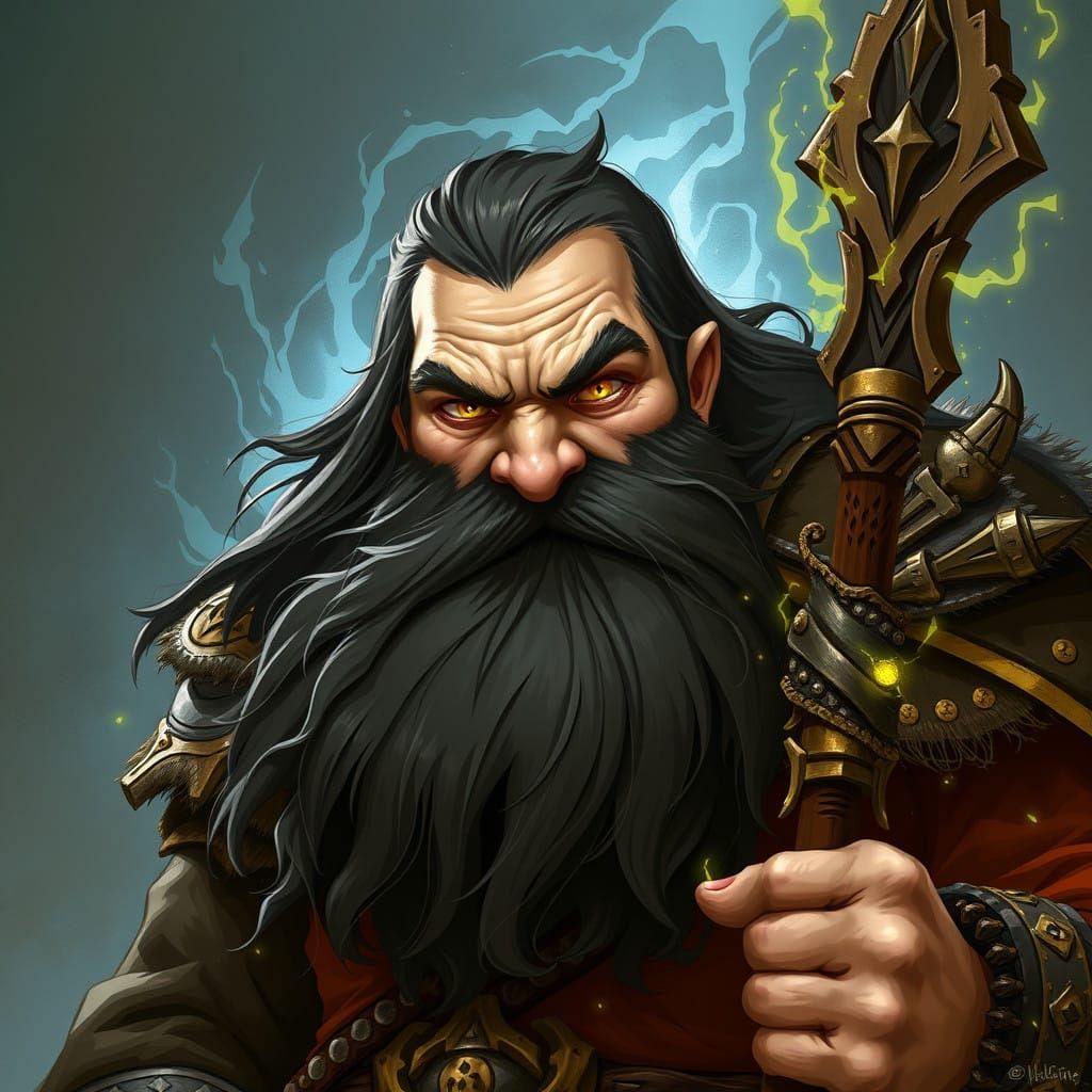 Dwarven Wizard Confronts Ancient Magic with Stoic ... - AI Art