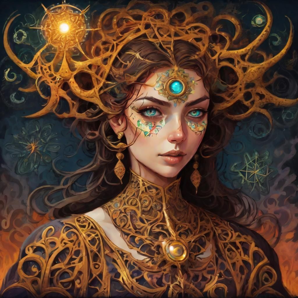 Hypersylized Celtic lace pattern geomertic Eldritch Unreal Engine ...